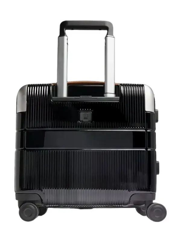 LANCEL Logo-embossed Ribbed Suitcase - Black