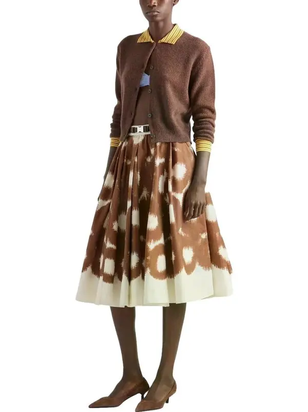 Prada Printed Canvas Skirt - Brown