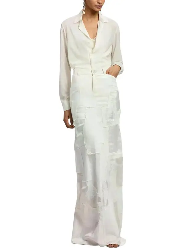 Ralph Lauren Adrien Embellished Silk Shirt - Neutrals