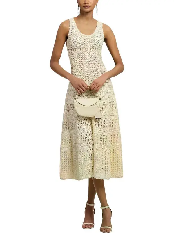 Ralph Lauren Crochet Knit A-line Dress - Neutrals