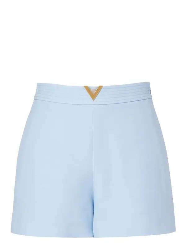 Valentino Garavani Crepe Couture Vgold Shorts - Blue