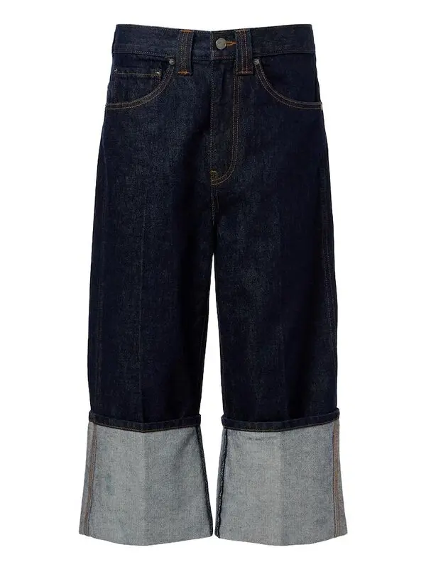 Khaite Boyle Cropped Wide-leg Jeans - Blue