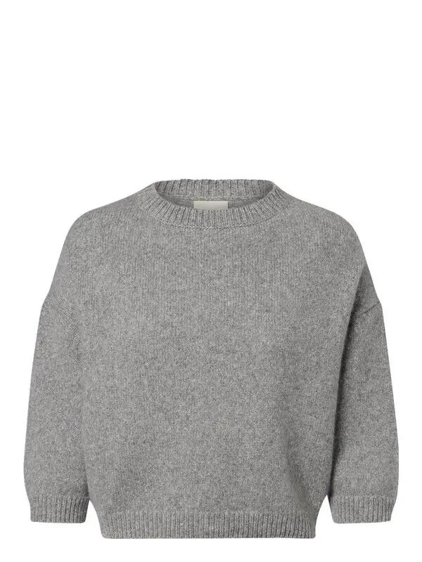 Khaite Sabina Cropped Cashmere Sweater - Grey