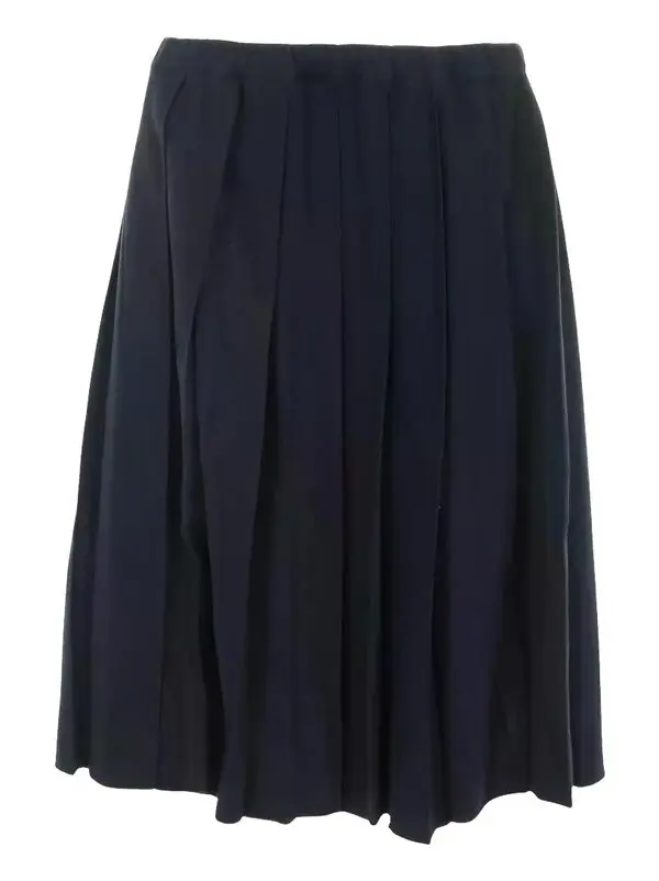 Comme Des Garçons Pleated Wool Mini Skirt - Blue