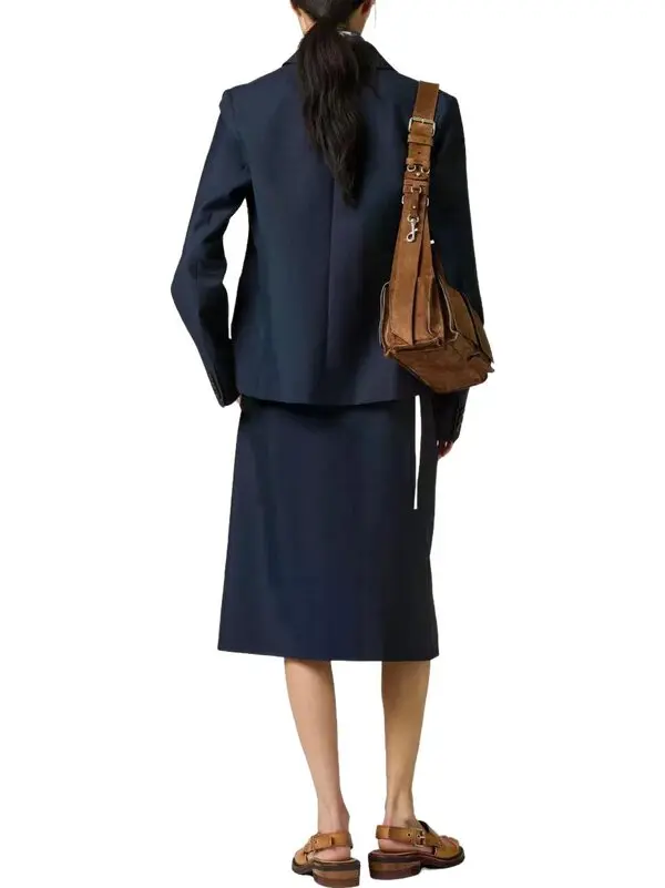 Miu Miu Embroidered Midi Skirt - Blue