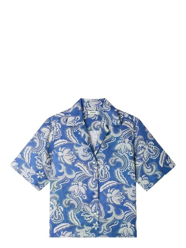 Sandro Floral Printed Short-sleeve Shirt - Blue