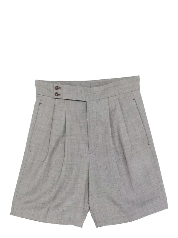 HED MAYNER Plaid Tailored Shorts - Grey