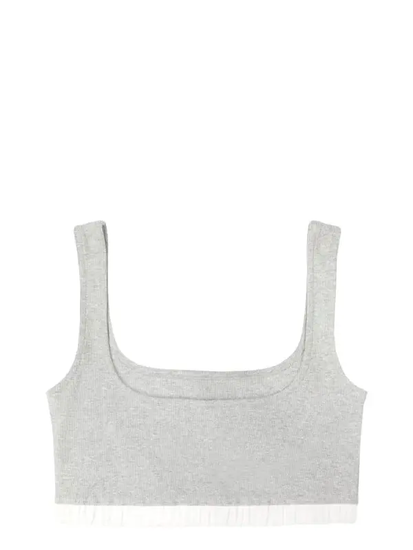 ENTIRE STUDIOS Ribbed Button-detail Bra - Grey