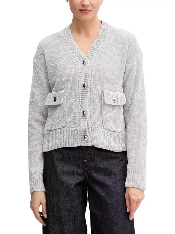 MARC AUREL V-neck Pocket Button Cardigan - Grey