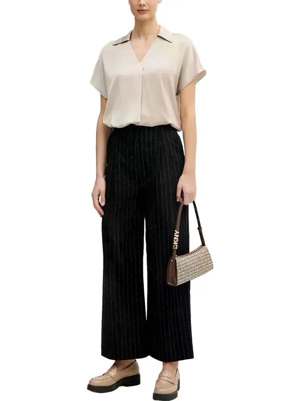 Joseph Ribkoff Collared V-neck Top - Neutrals