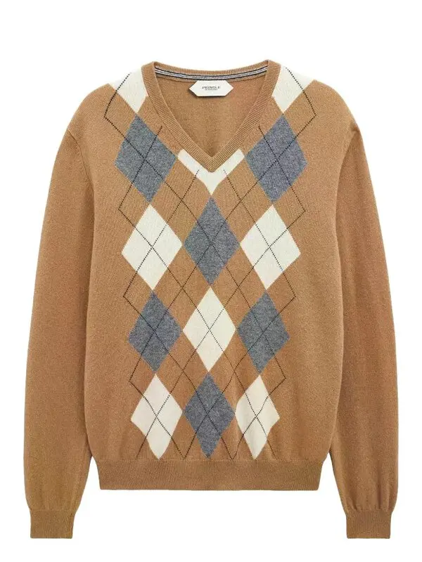 Pringle Of Scotland V-neck Argyle Sweater - Neutrals