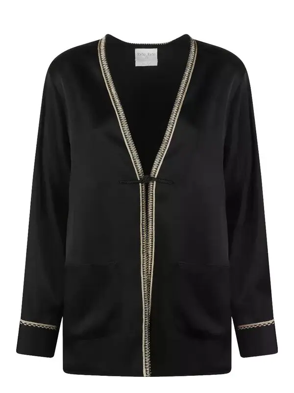 FORTE_FORTE Crystal-embellishment Jacket - Black