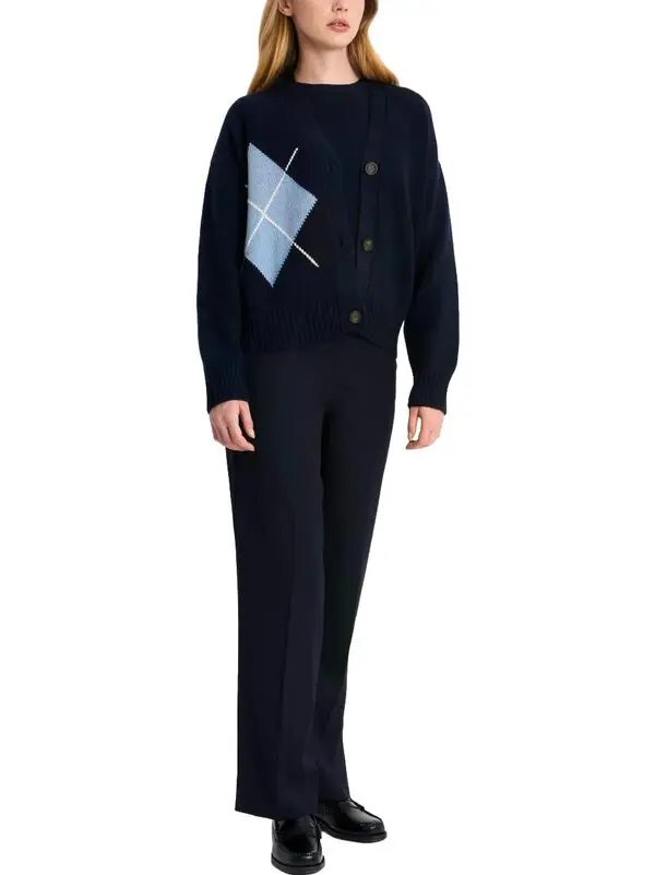 Pringle Of Scotland Argyle Cashmere Cardigan - Blue