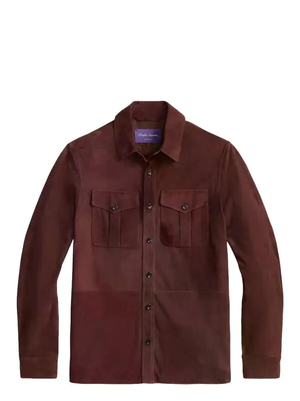 Ralph Lauren Purple Label Chest-pockets Suede Overshirt - Red