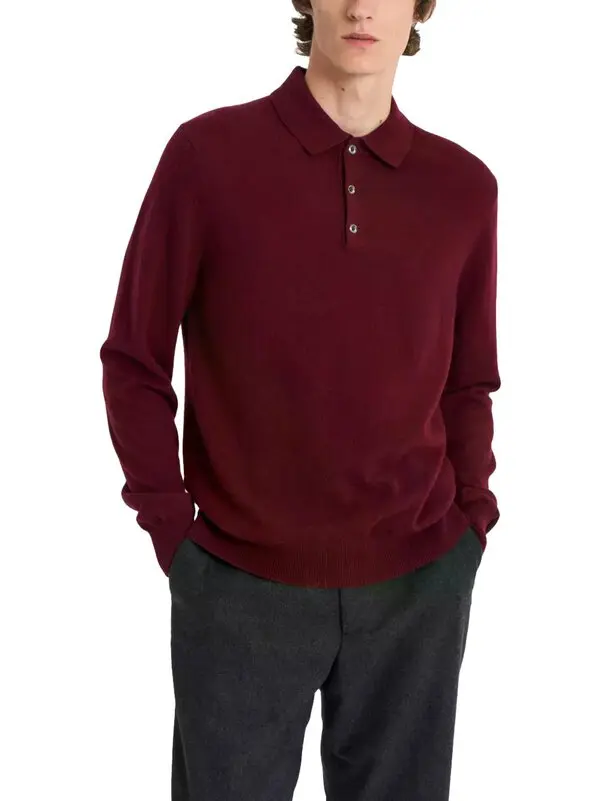 Pringle Of Scotland Long-sleeve Cashmere Polo Shirt - Red