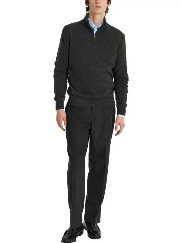 Pringle Of Scotland Quarter-zip Cashmere Sweater - Grey