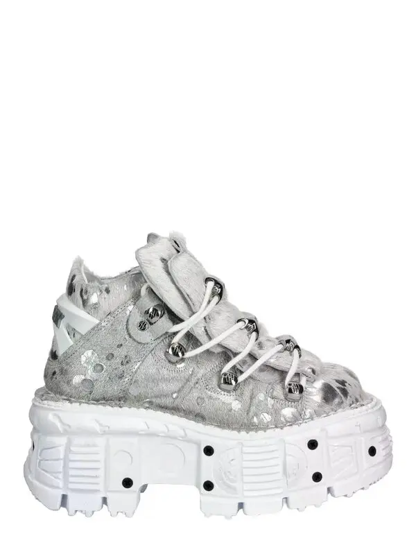 NEW ROCK Platform Sneakers With Metallic Embellishments - Grey