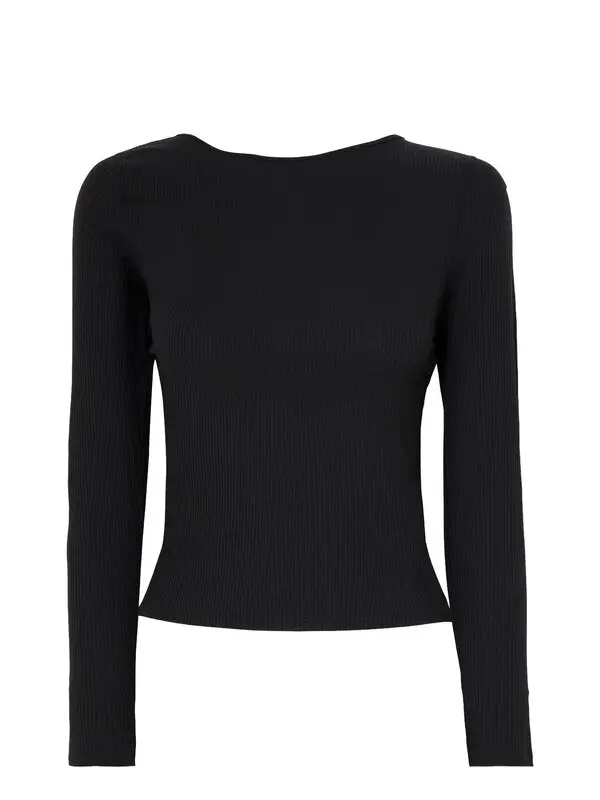 Lululemon Ribbed Scoop-back Yoga Long Sleeve Shirt - Black