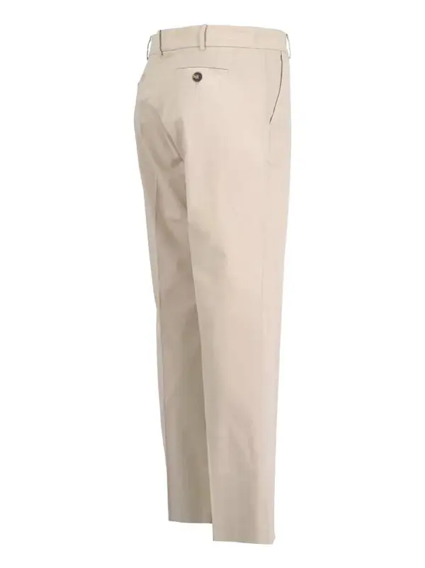 Agnona Beige Belt Loops Straight-leg Button-closure Trousers - Neutrals