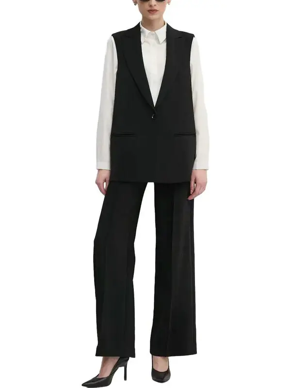 MARC AUREL Button Tailored Gilet - Black