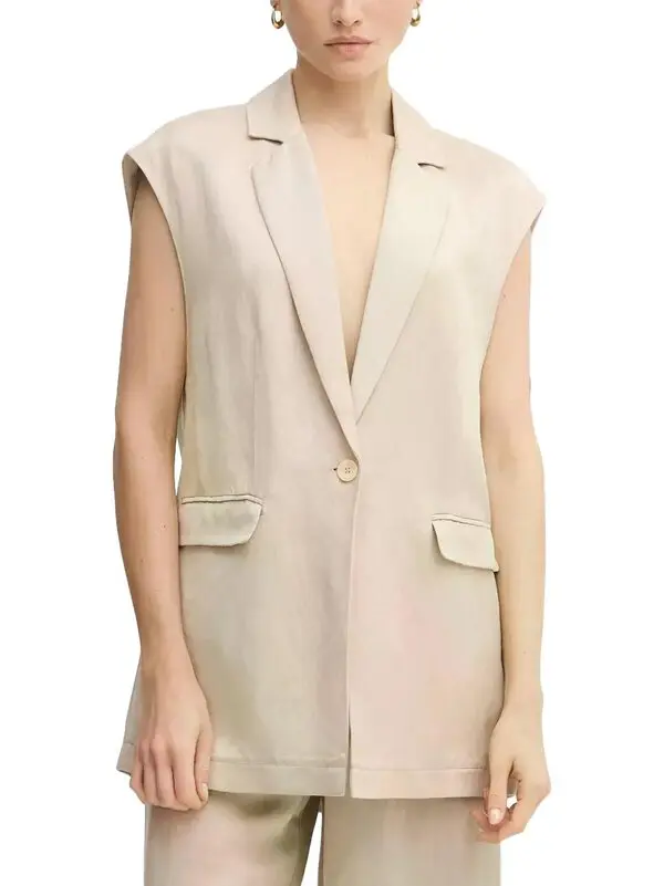 MARC AUREL Sleeveless Single-breasted Blazer - Neutrals