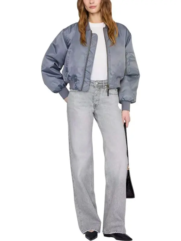 ANINE BING Zip-up Bomber Jacket - Blue
