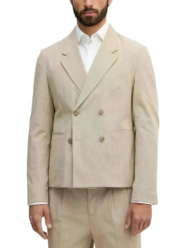 Lindbergh Double-breasted Pleated Suit - Neutrals