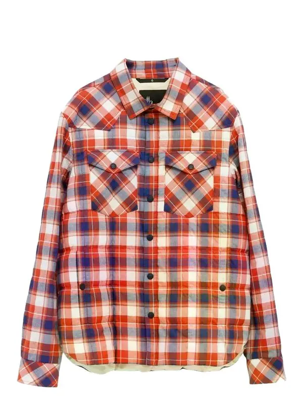 Moncler Checked Wool Padded Jacket - Red