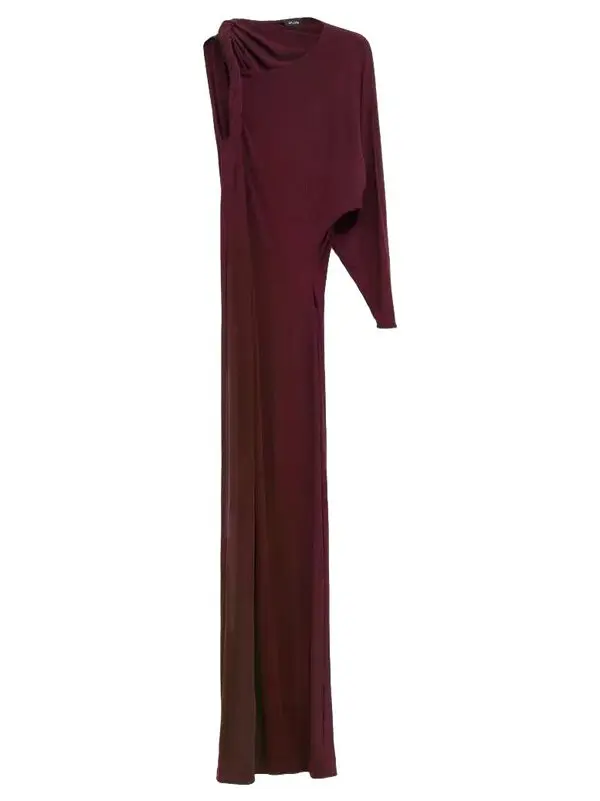 Atlein One-shoulder Twisted Long Dress - Red