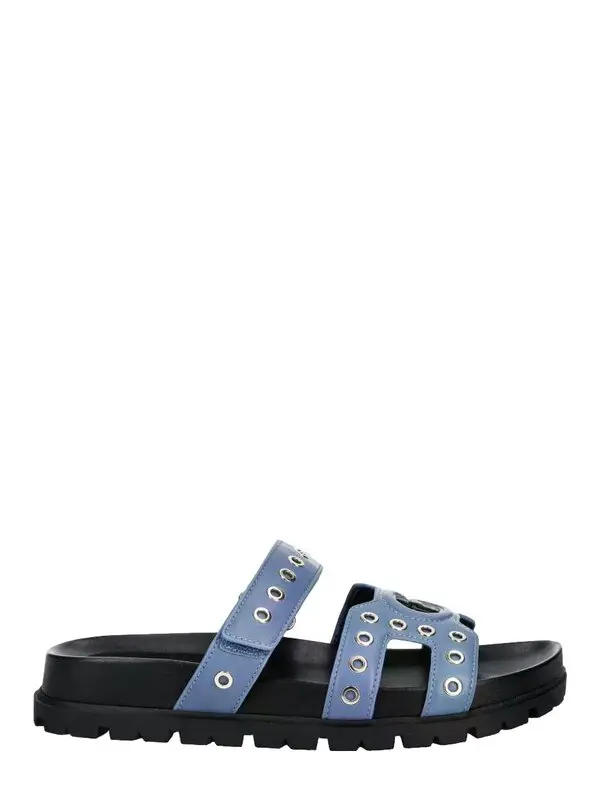 Guess Eyelet Detail Strap Platform Slides - Blue