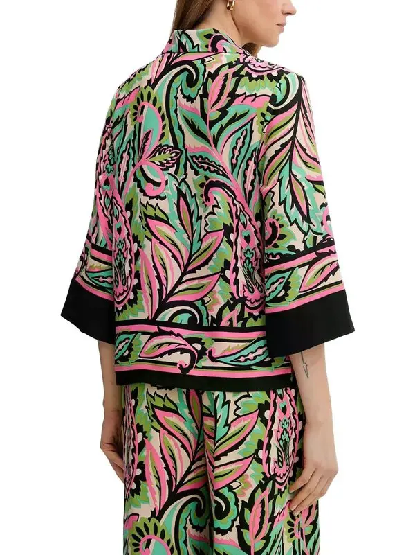 Joseph Ribkoff Three-quarter Sleeve Printed Blouse - Neutrals