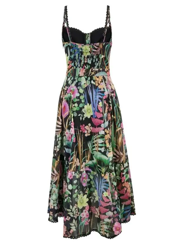 Charo Ruiz Ibiza Cael Floral-print Belted Dress - Black