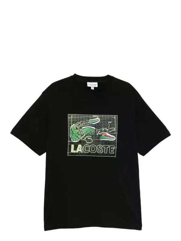 Lacoste Graphic-print Crew Neck T-shirt - Black