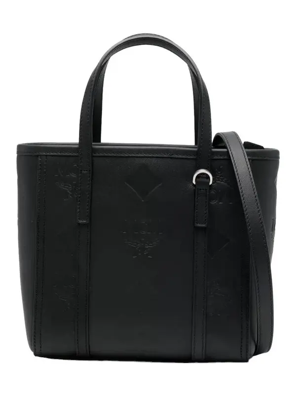 Mcm Logo Embossed Tote Bag - Black
