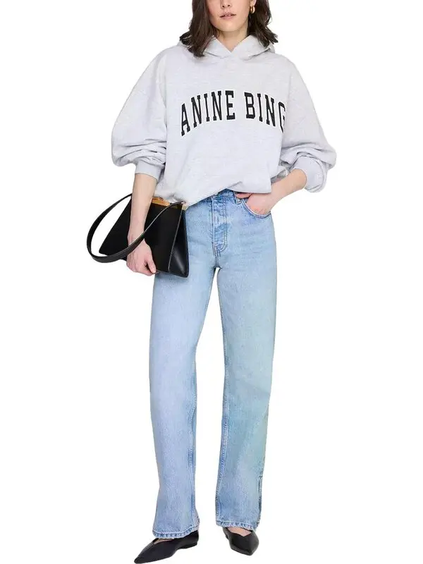 ANINE BING Logo Detail Hoodie - Grey