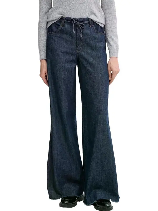 OUI Drawstring Flared Jeans - Blue