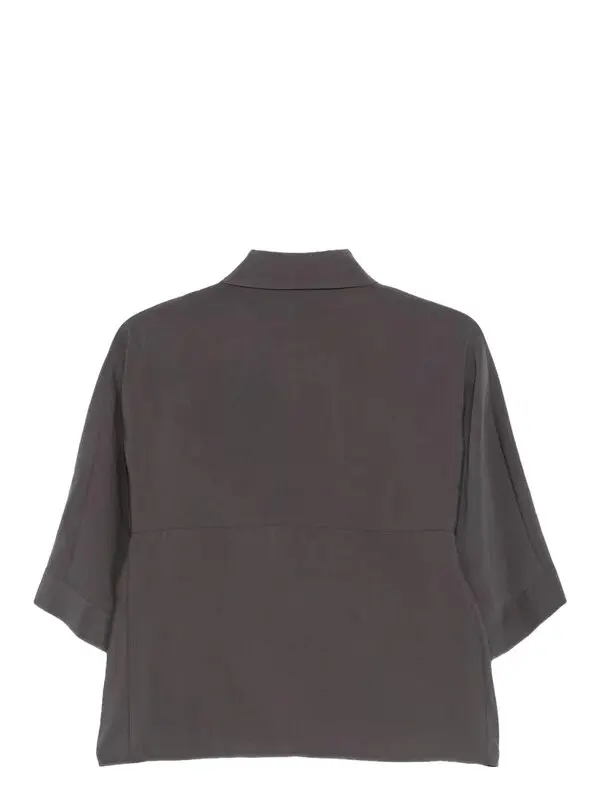 ALYSI Short Sleeve Silk Shirt - Grey