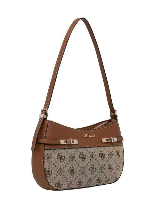 Guess Monogram Turn-lock Shoulder Bag - Neutrals