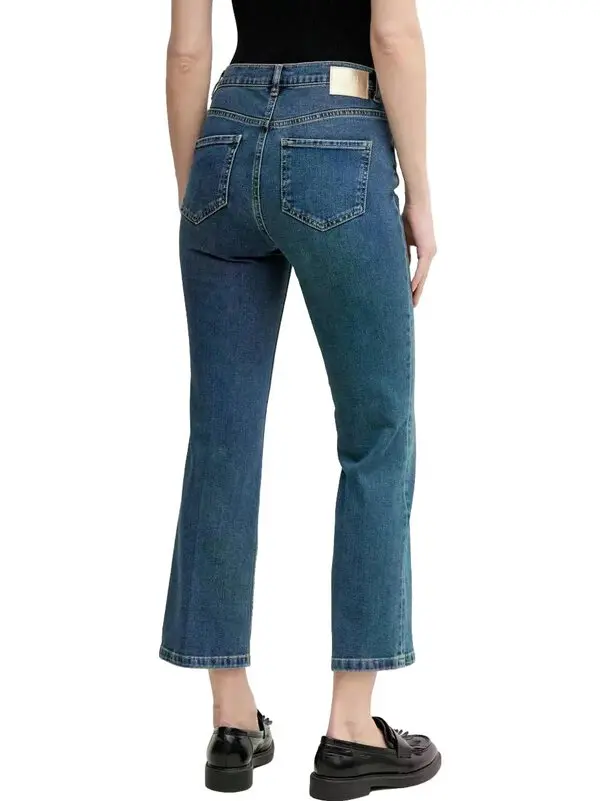 OUI Cropped Jeans With Panelled Design - Blue