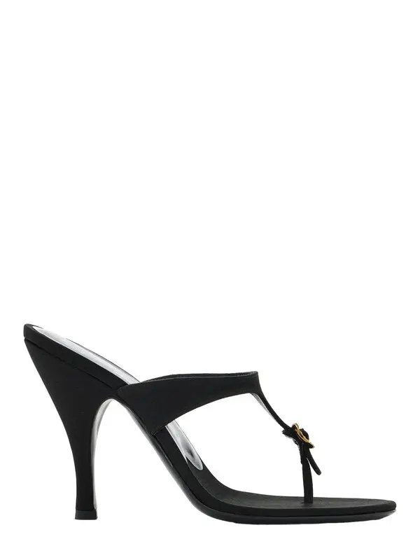 HERBERT LEVINE Kiss And Tell Satin Sandals - Black