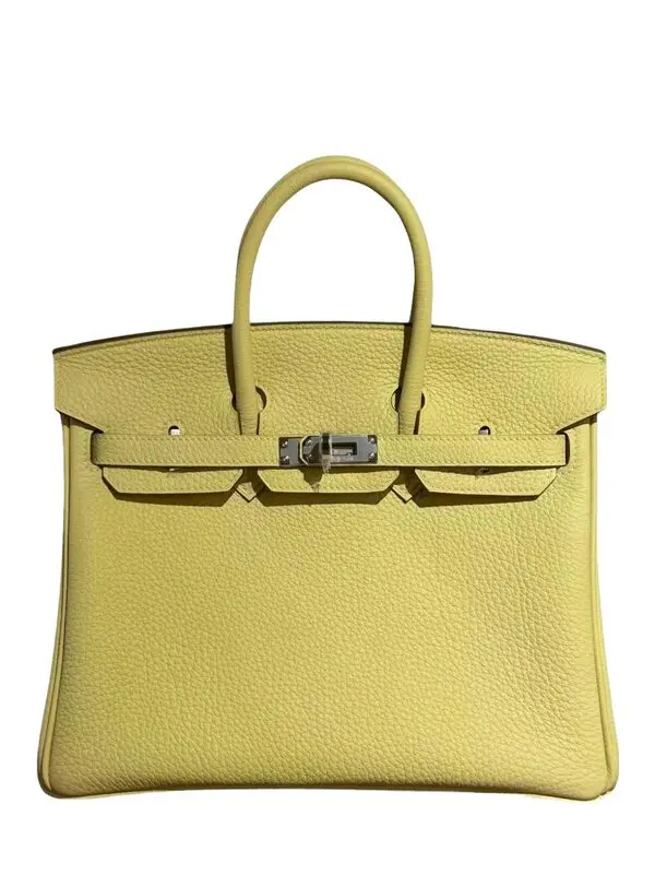 Hermès 2025 25 Birkin Leather Tote Bag - Yellow