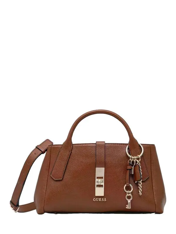 Guess Brooke Charm Detail Tote Bag - Brown