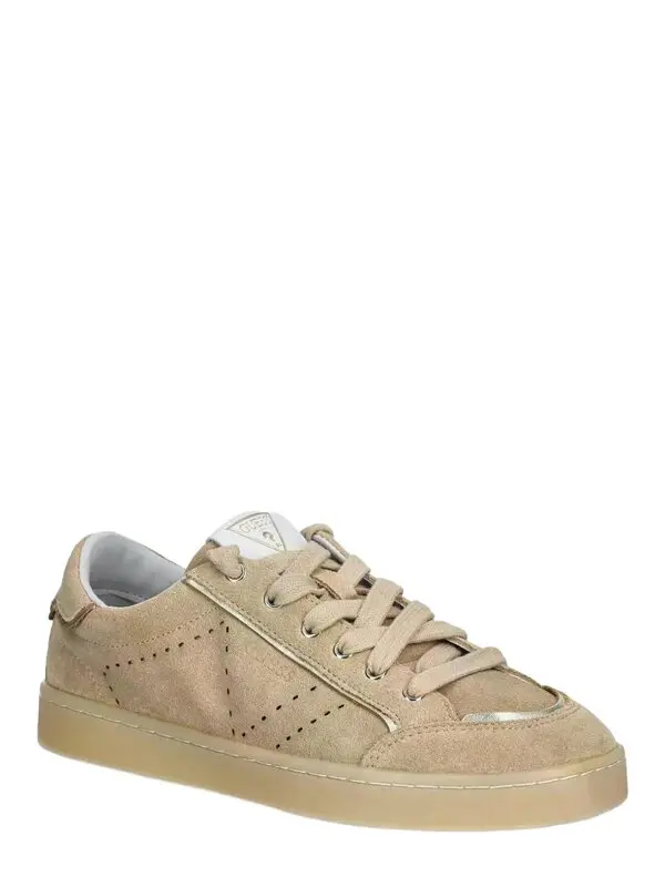 Guess Perforated Suede Lace-up Sneakers - Neutrals