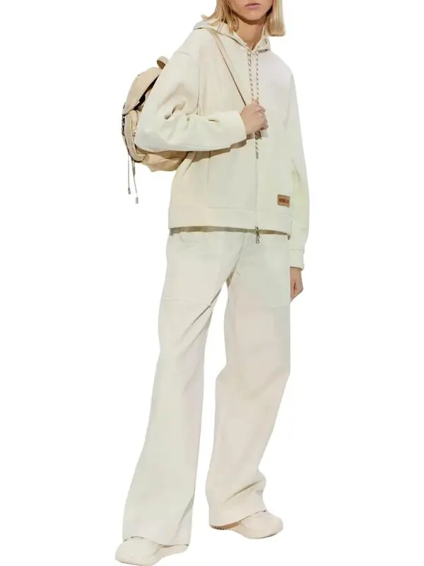 Moncler Logo-patch Hoodie - Neutrals