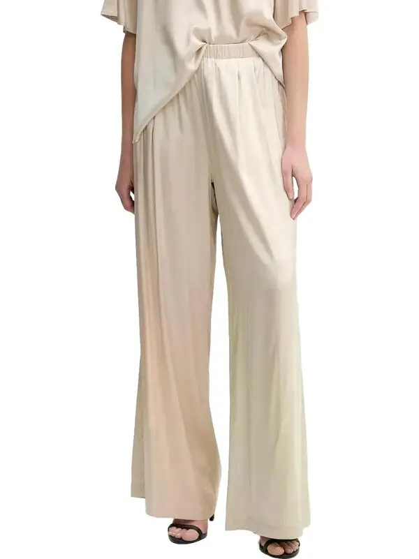 MOS MOSH Elasticated Waist Wide Leg Trousers - Neutrals