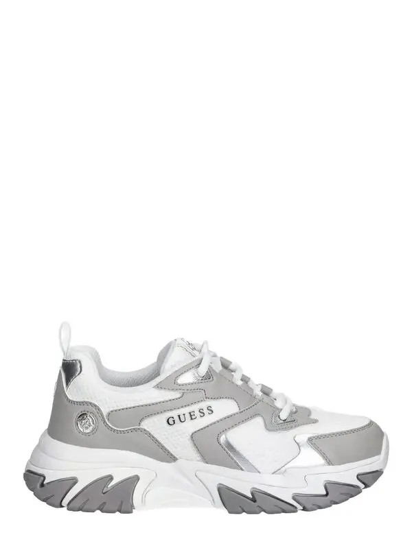Guess Logo Detail Lace-up Sneakers - White