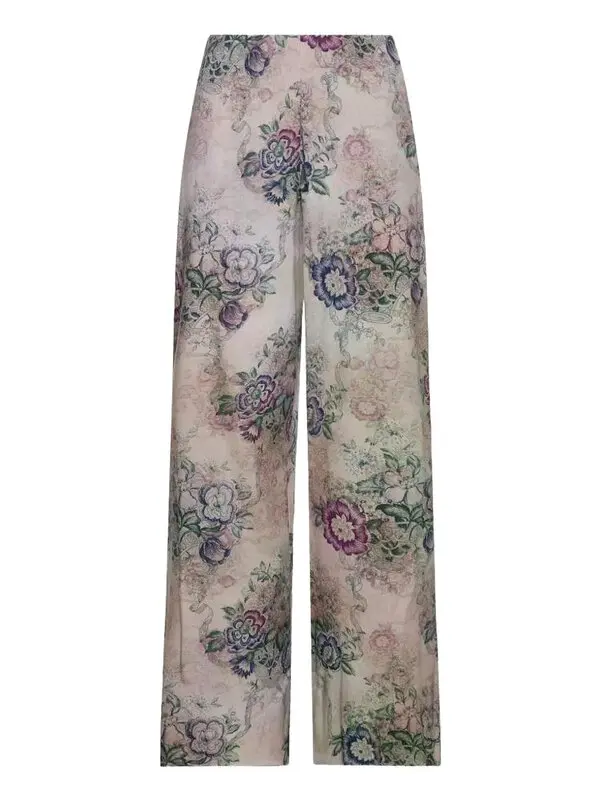 PIERRE-LOUIS MASCIA Floral Wide-leg Trousers - Neutrals