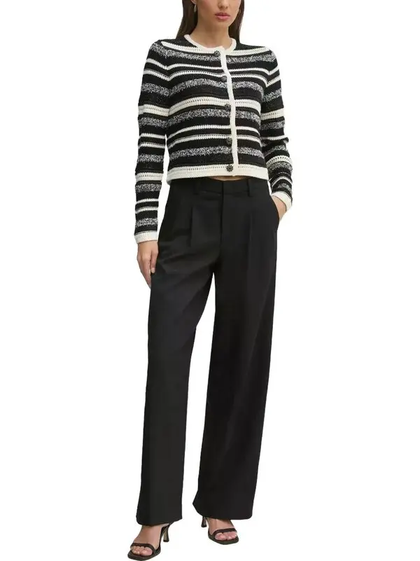 OUI Striped Cardigan - Black
