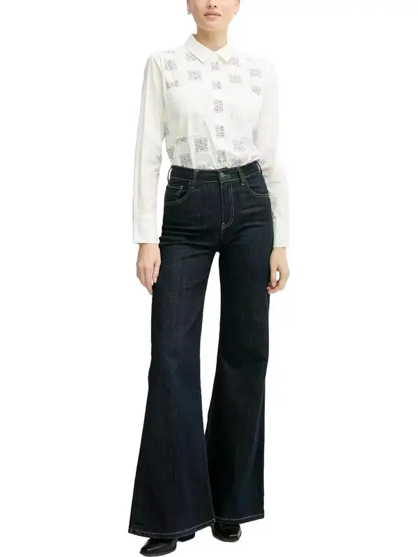 MOS MOSH Printed Cotton Shirt - White