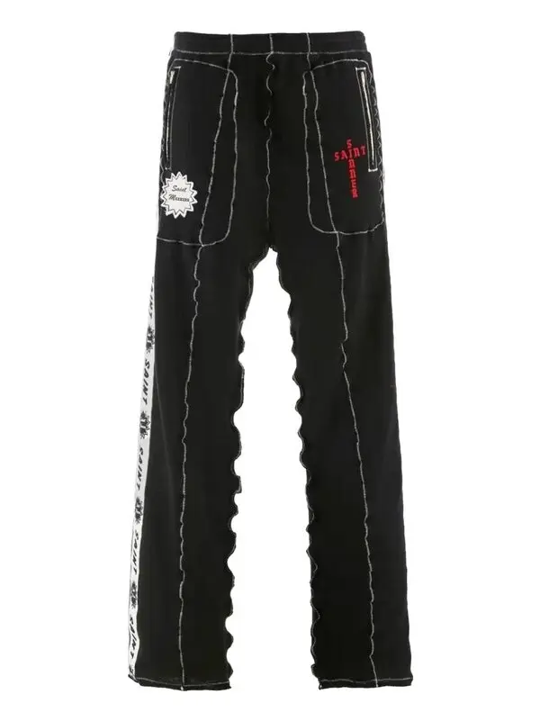SAINT MXXXXXX X A Love Moment Seam-detail Trousers - Black